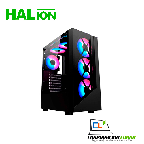 CASE GAMER HALION DRAGON ( CR15 ) C/FUENTE 500W | TEMPLADO | RGB X4 VENTILADORES