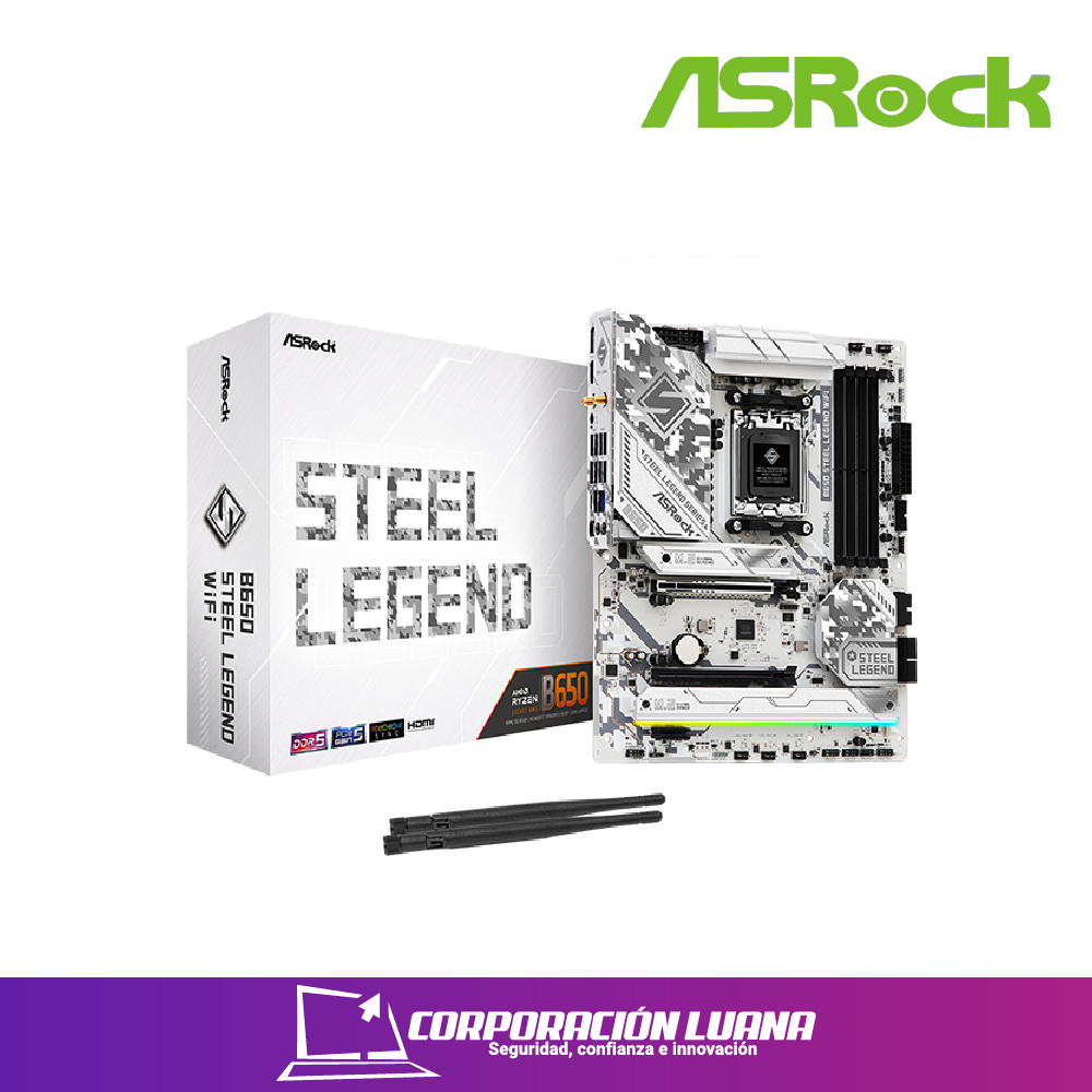 MOTHERBOARD ASROCK B650 STEEL LEGEND WIFI ( 90-MXBN90-A0UAYZ ) DDR5 ...