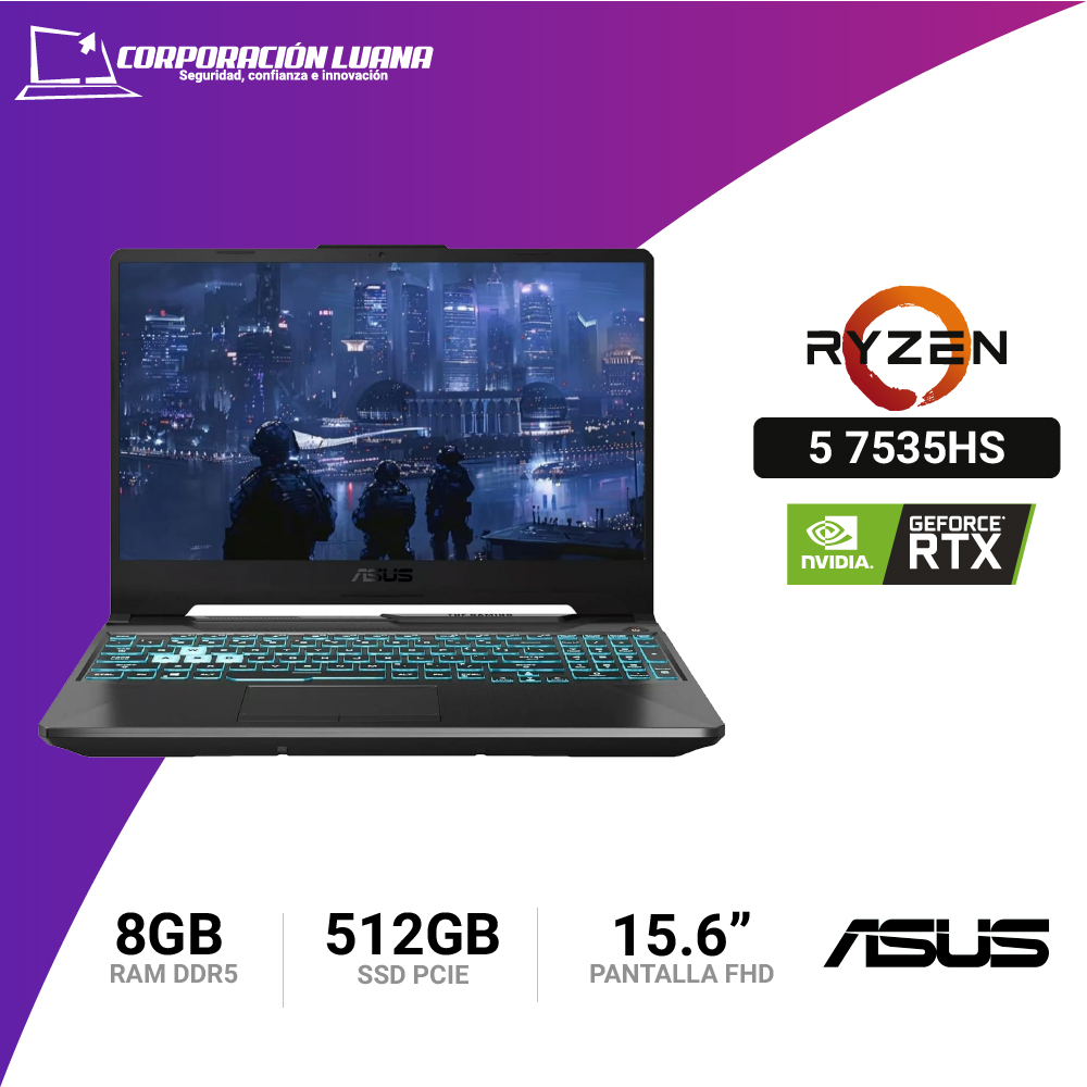 LAPTOP ASUS TUF GAMING RYZEN 5 7535HS A15 ( FA506N-HN005W ) RAM 8GB ...