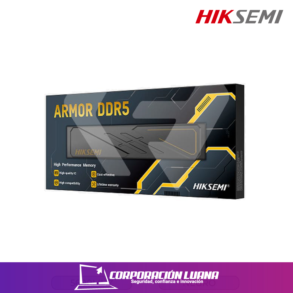 MEMORIA RAM HIKSEMI ARMOR 16GB 5600 MHZ ( HSC516U56D2 16G ) DDR5 | NEGRO