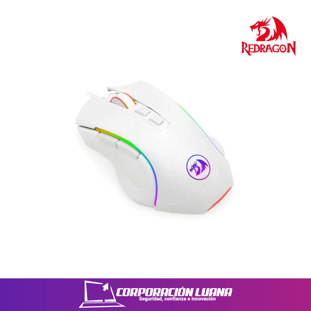 MOUSE GAMER REDRAGON GRIFFIN ( M607W ) USB | 7200 DPI | RGB CHROMA | BLANCO