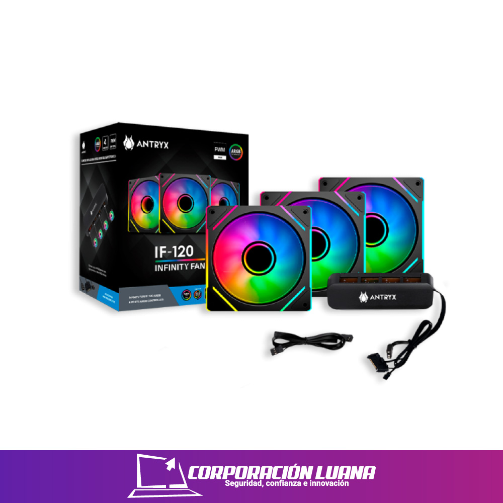 KIT COOLER CASE ANTRYX INFINITY IF 120 ( AAK-IF120KX3C ) PACK 3 FANES ...